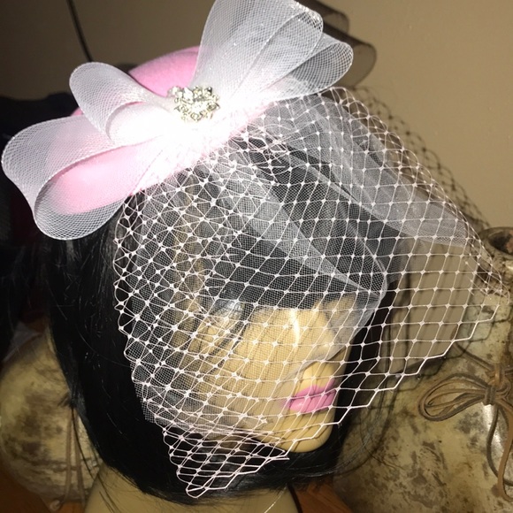 Pink Magnolia | Accessories | New Beautiful Bird Cage Veil Pill Box Hat ...